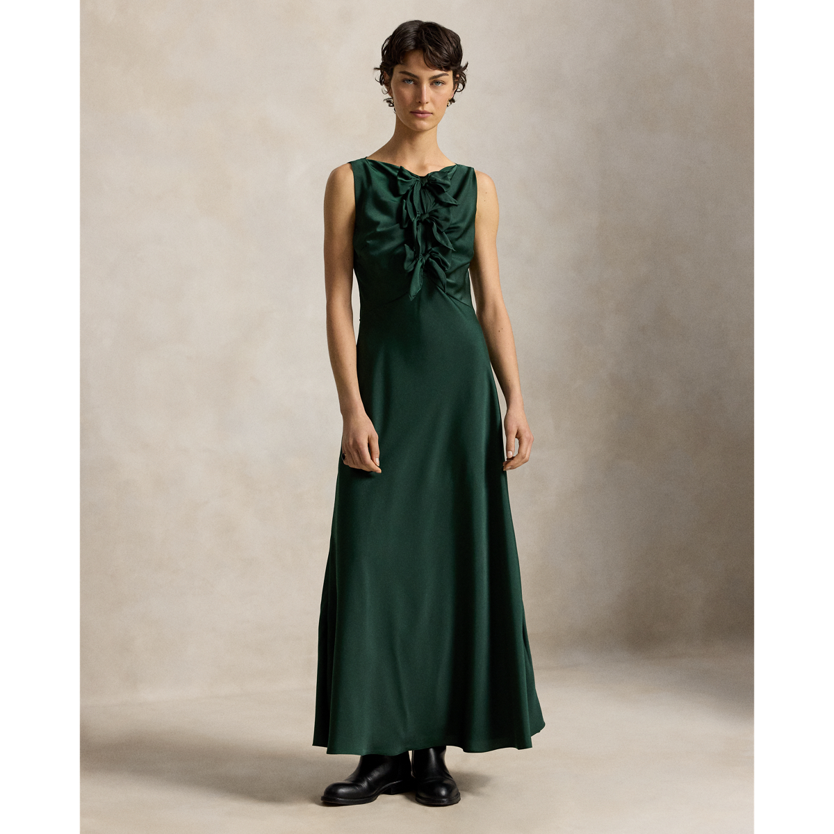RALPH LAUREN bow-detail satin dress